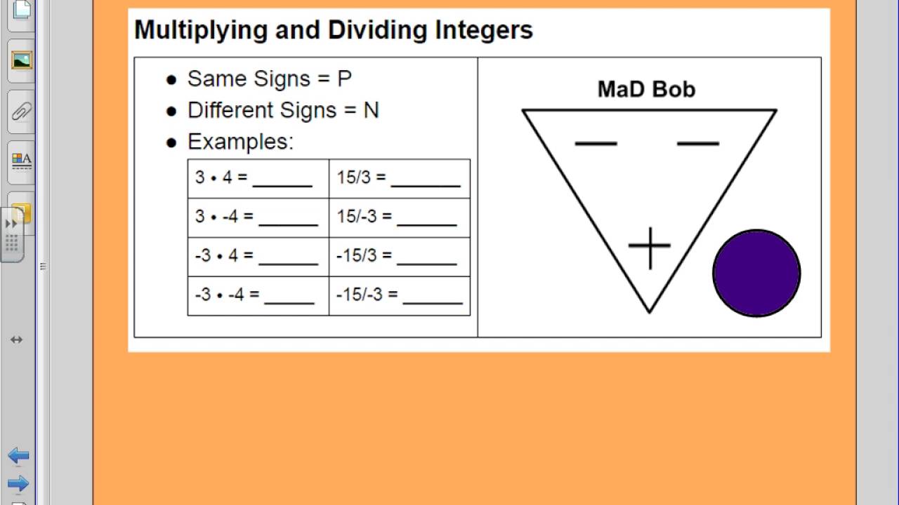 Rules for Integer Operations Notes Video