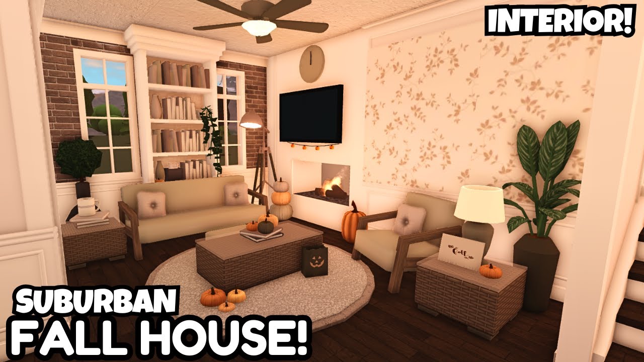 Bloxburg FALL Suburban House Build: INTERIOR Tutorial *NO SPEED*