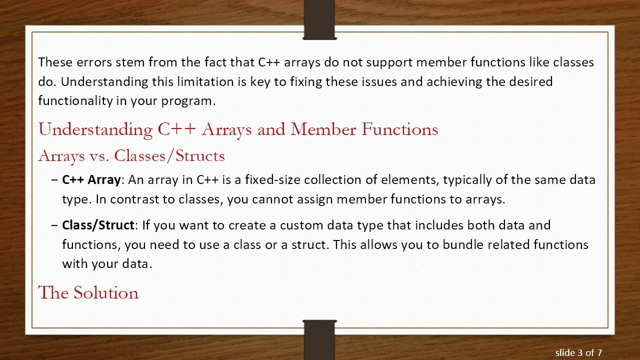 Solving Common C+ +  Function Errors with Arrays