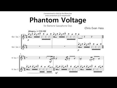Phantom Voltage for Bari Sax Duo | Chris Evan Hass, Composer