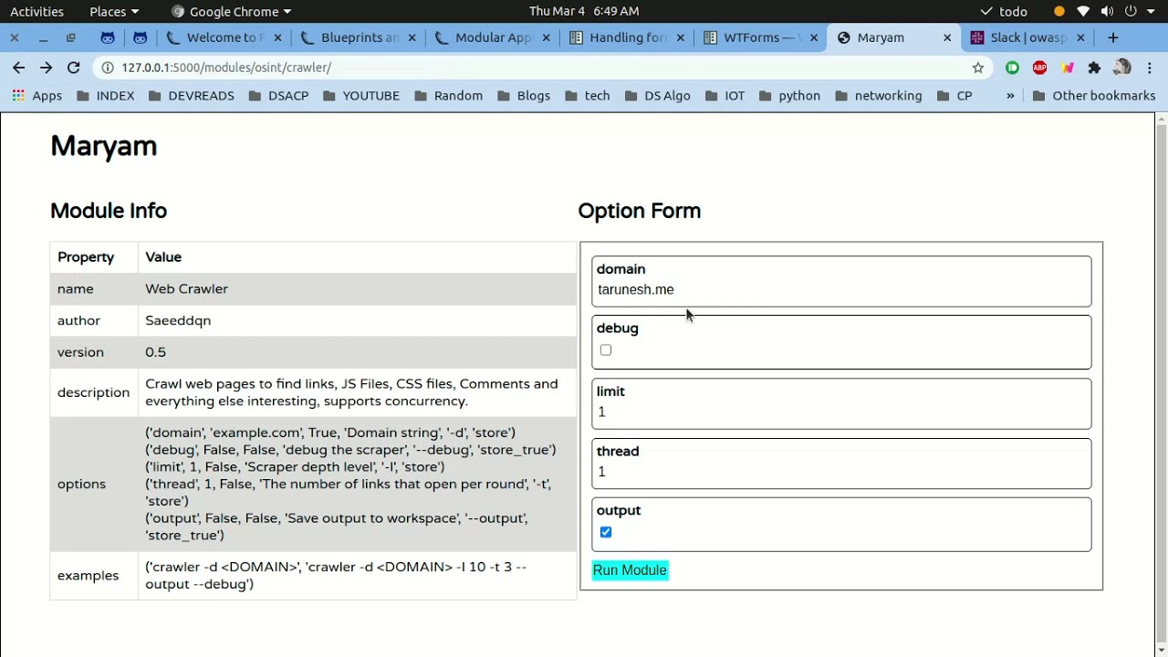 OWASP Maryam Basic Web-Interface