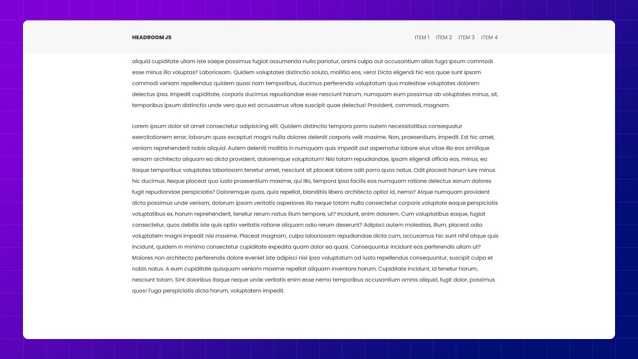 Fixed Header Toggle - Headroom JS