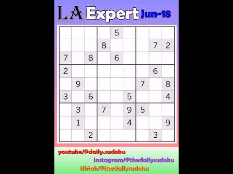 Los Angeles Times Daily #Sudoku 2025-06-18 2180 Expert