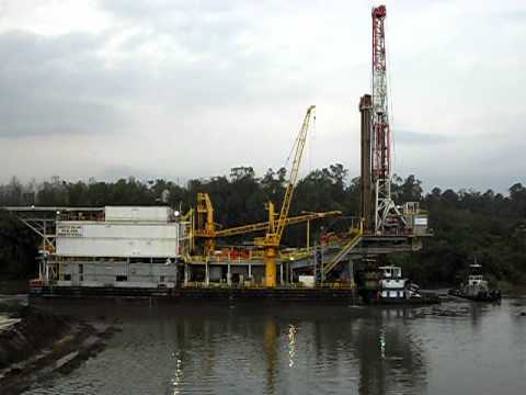 Swamp rig moving in Nigeria
