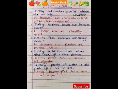 10 Lines on healthy food l essay on healthy food l Healthy food l paragraph on healthy food