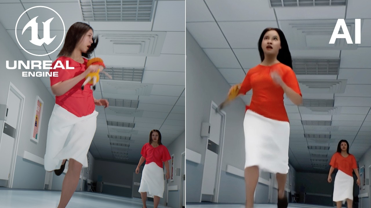 Unreal Engine 5 vs Generative AI (Kling) |  Shot-by-shot comparison of a MetaHuman short film