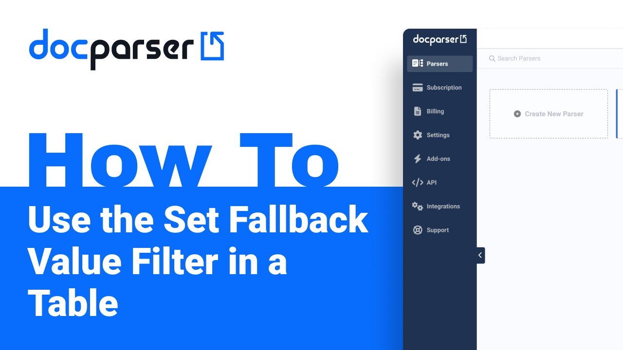 Docparser Academy: How to Use the Set Fallback Value Filter in a Table