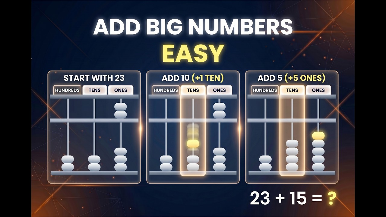 Multi-Digit Addition on Abacus 🧮 | Step-by-Step (Easy for Beginners)