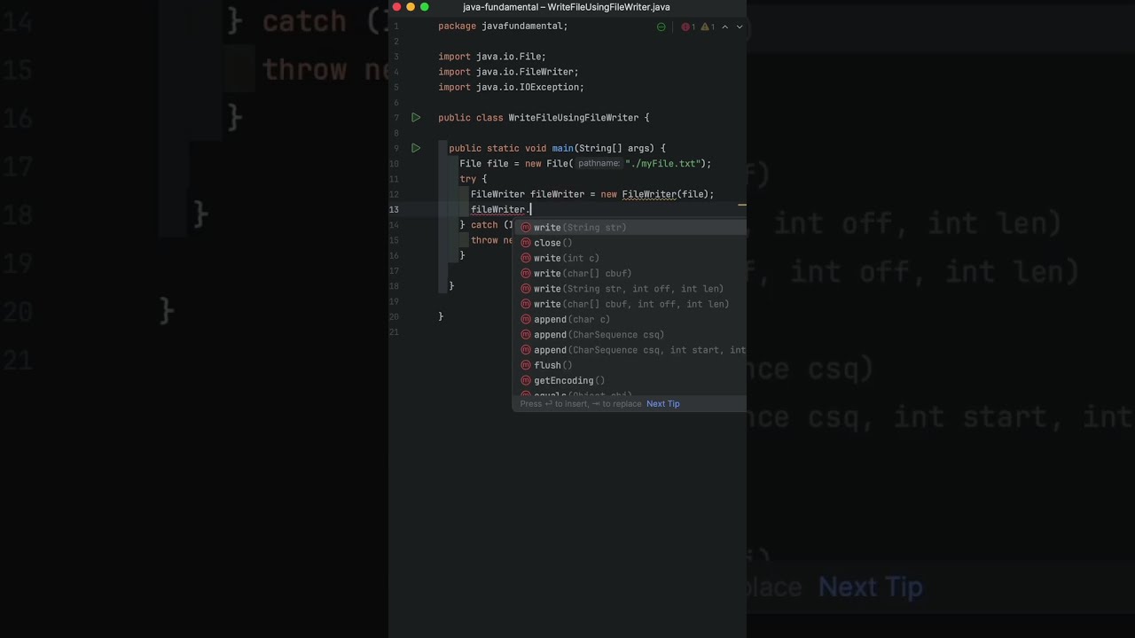 Java: Writing Files in Java FileReader