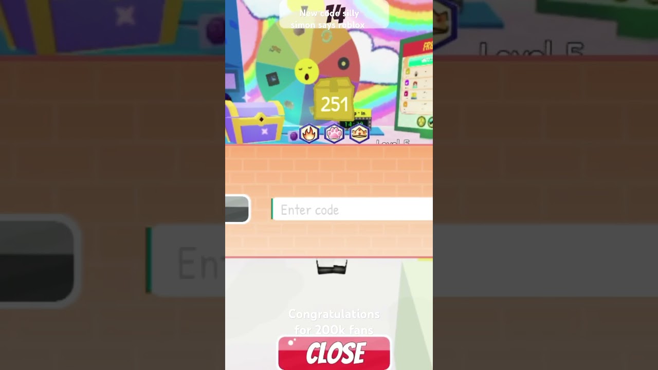 NEW SILLY SIMON SAYS CODE FOR 200K FANS✓ || ROBLOX ||