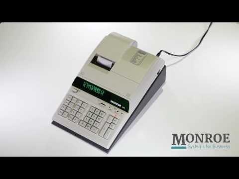 Monroe 8130 12-Digit Ivory Heavy-Duty Printing Calculator