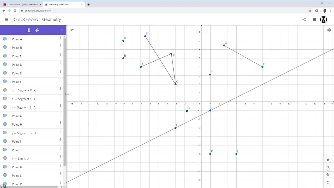GeoGebra orientation - using the basic tools