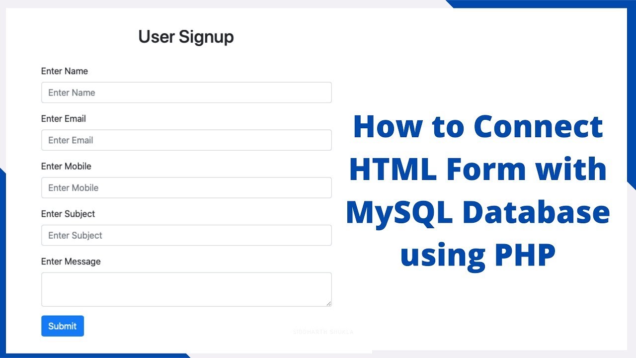 Creating HTML Form & connecting to database using XAMPP #ProgrammingGuru #Databases #Coding