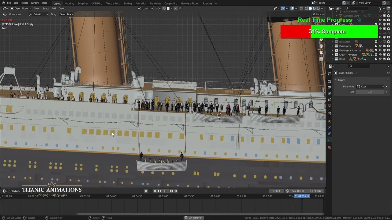 Boat 7 Lowering (Animation Test)