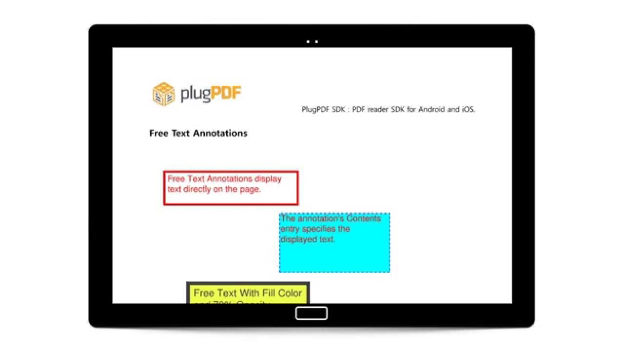 PlugPDF: Free Text Annotations