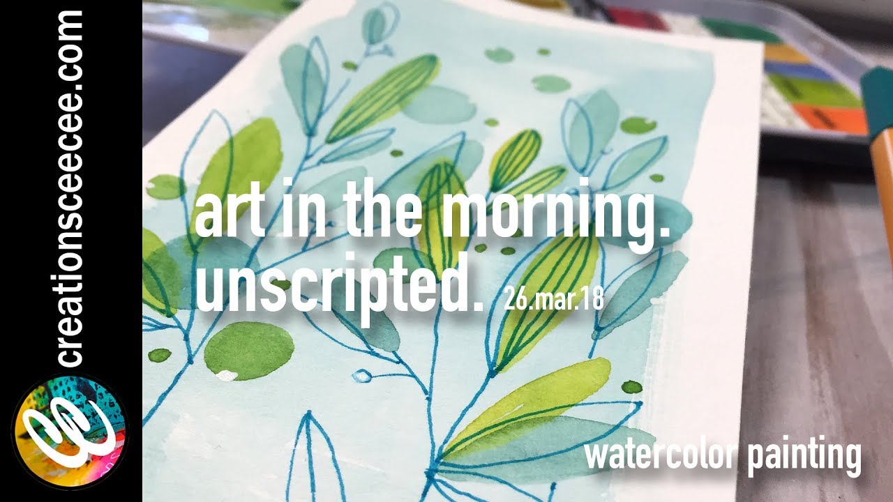 quick + easy watercolor with basic shapes and doodles part 1