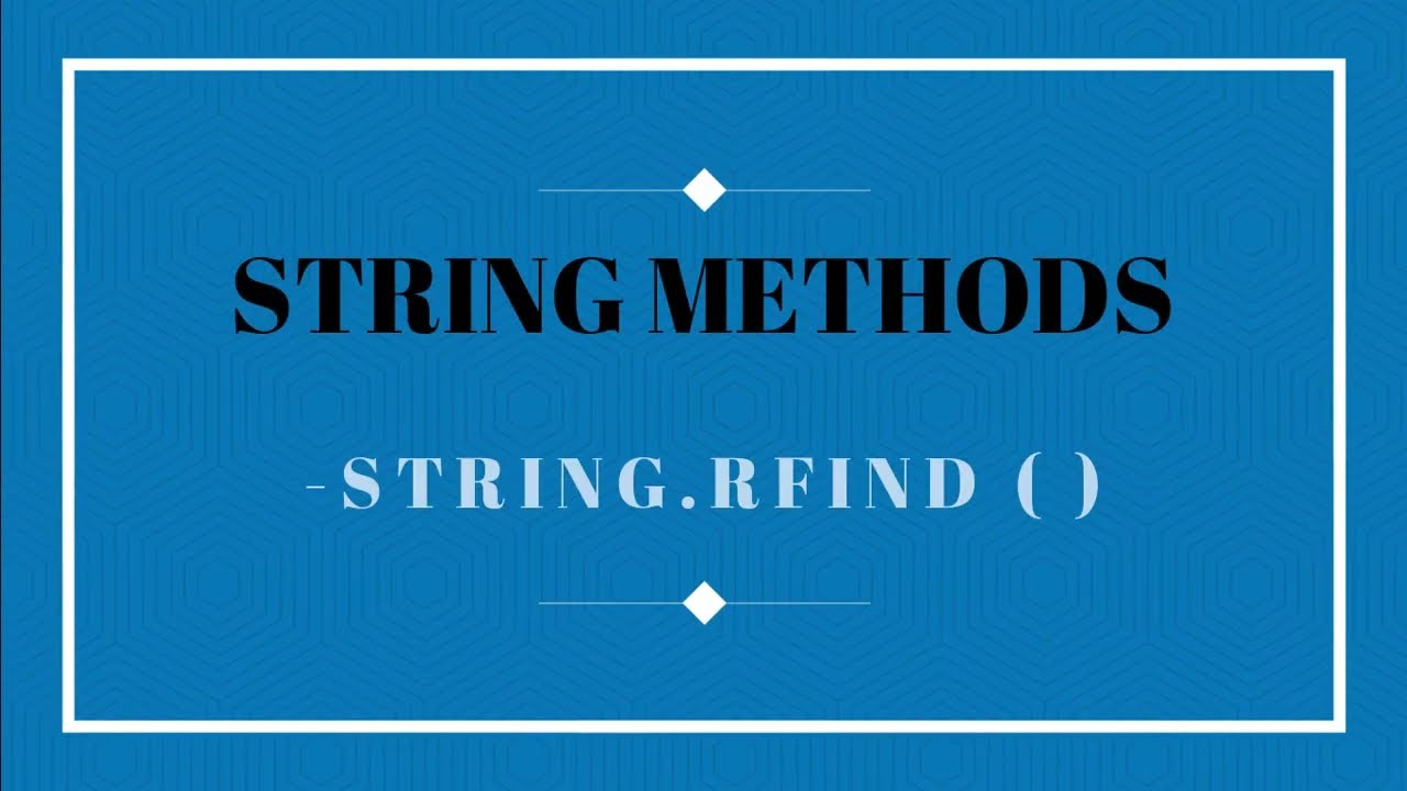 strings method python| Rfind method with example in python#python #programming