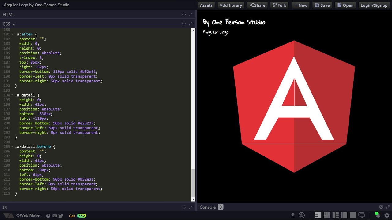 ASMR Programming - ANGULAR LOGO in HTML & CSS - No Talking