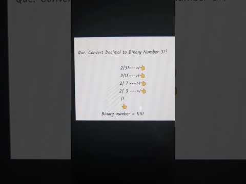 Convert Decimal to Binary Number 31?#technical #binarynumbers Binary #binary Binary #decimal