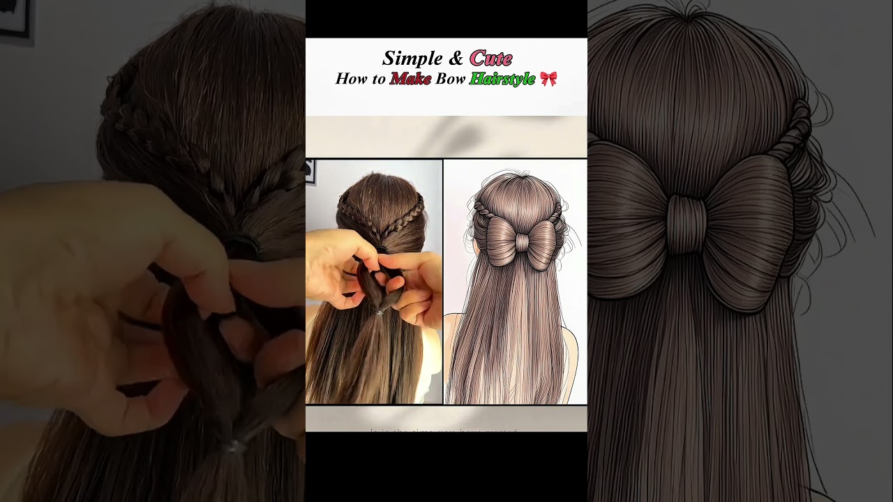 How to Make a Cute Bow Hairstyle 🎀 | Easy Korean Hair Tutorial #bowhairstyle #hairstyletutorial