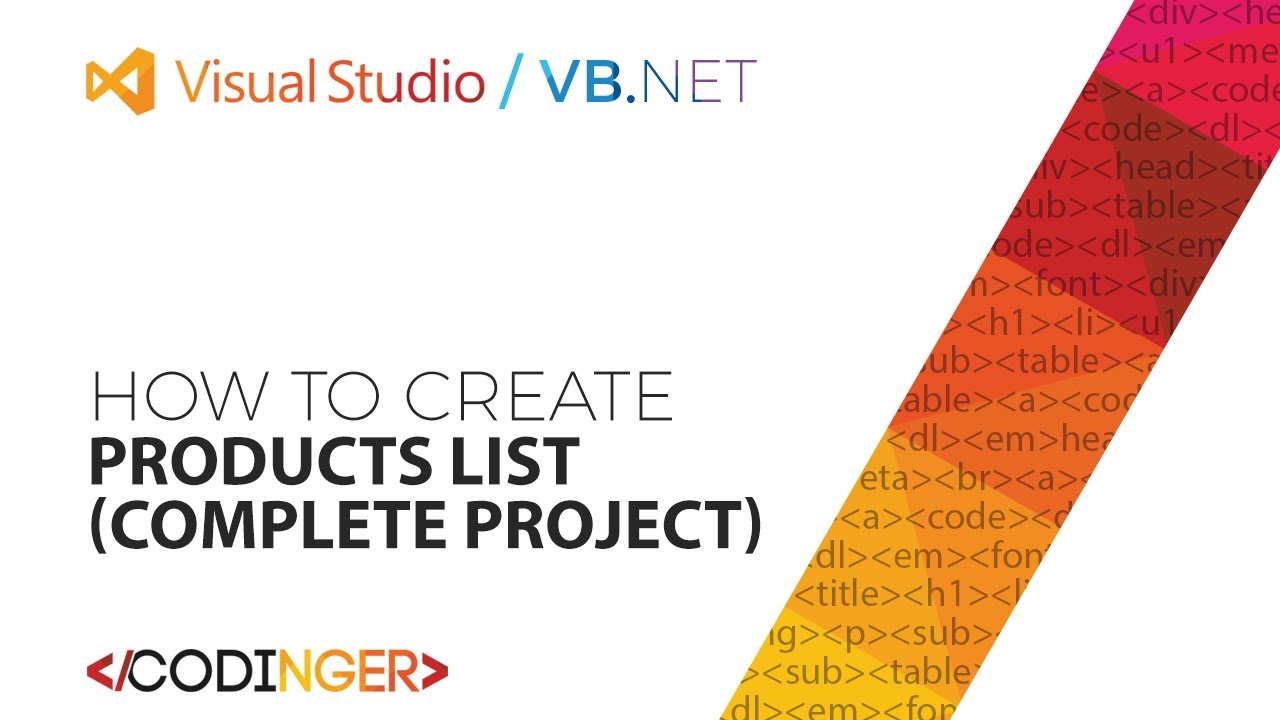 VB.NET - Products List (Complete Project)