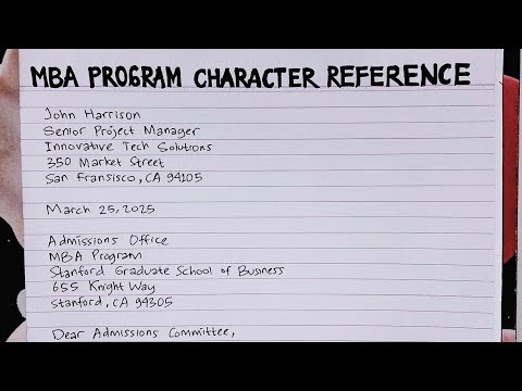 How To Write An MBA Character Reference Letter Step by Step Guide | Writing Practices