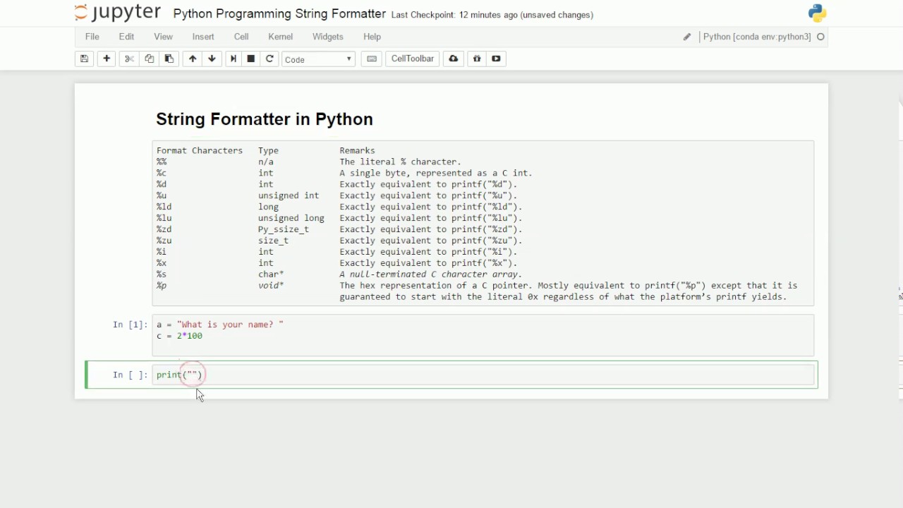 Python Programming Part 4 String Formatter in Python