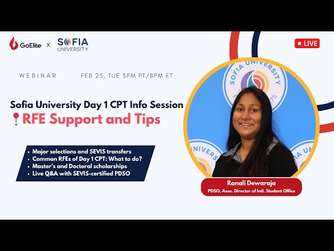 Sofia University Day 1 CPT Info Session 📍RFE Support and Tips