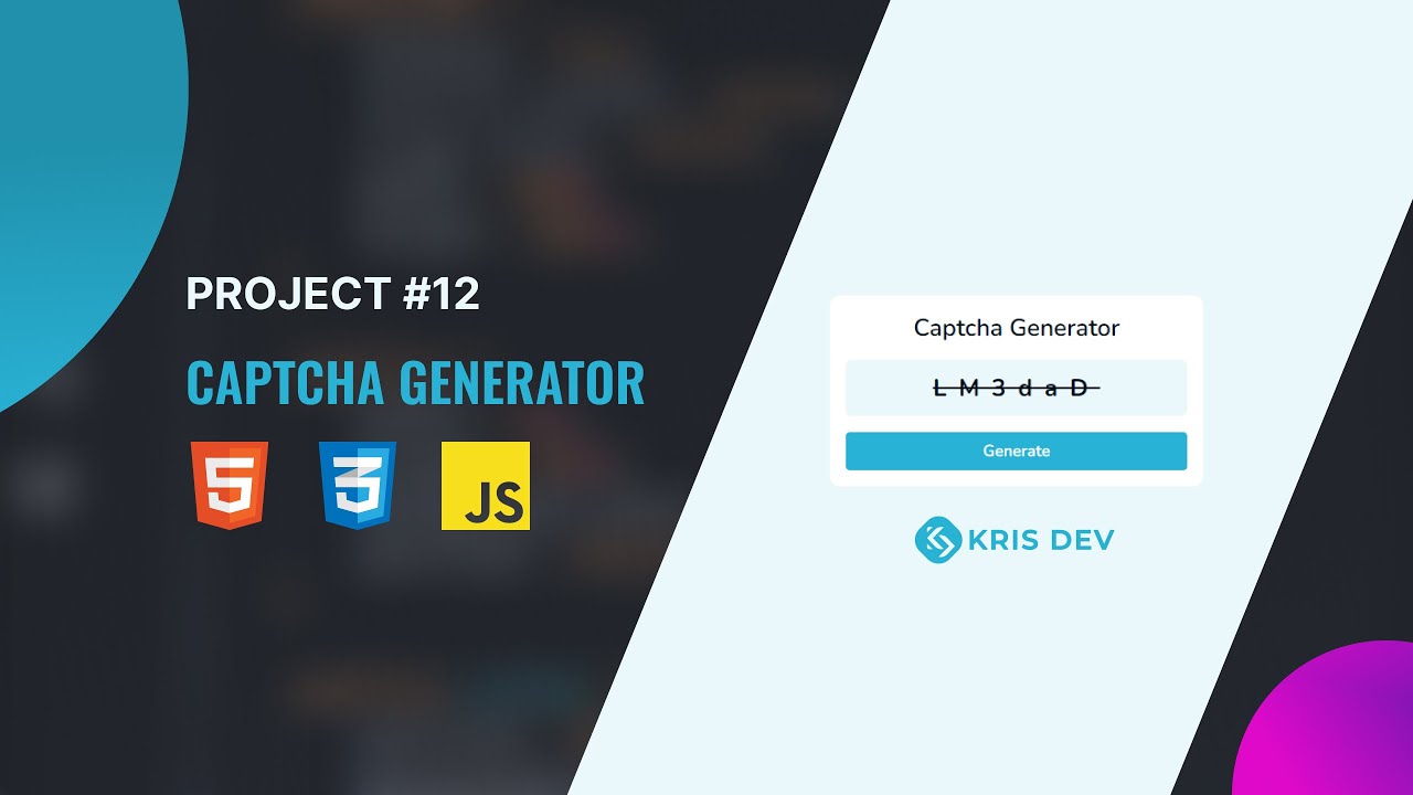 Simple html css javascript project for beginner make a captcha generator