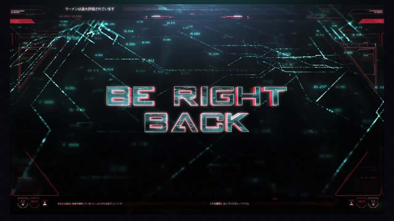 Cyberpunk Cyan Blue Animated Stream Scenes | Glitch Futuristic Neon Overlays for Twitch and VTubers