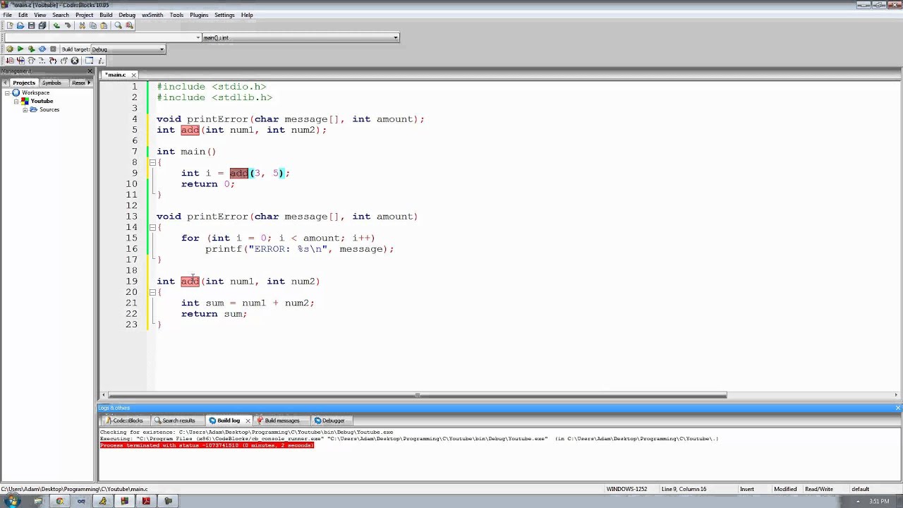 C Programming Tutorial 22, Functions pt.3