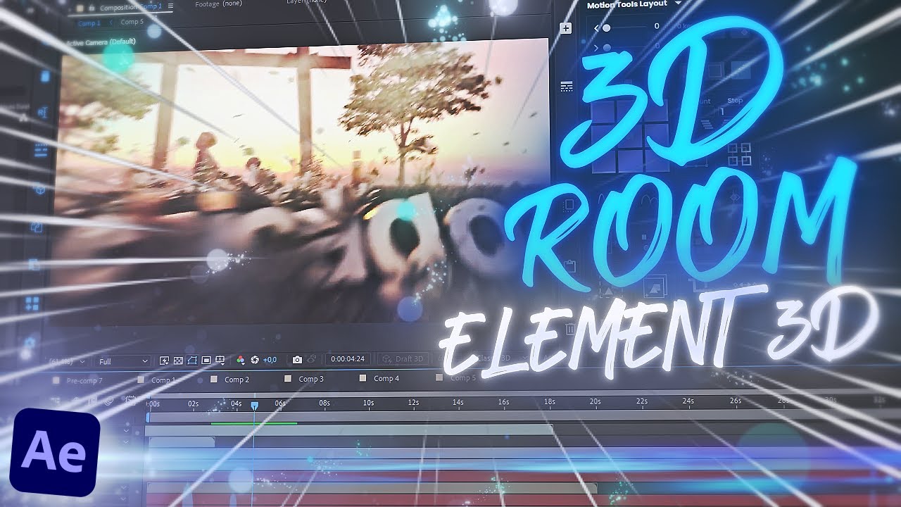 How to Make Realistic 3D Room Element 3D in After Effects | After Effects Tutorial
