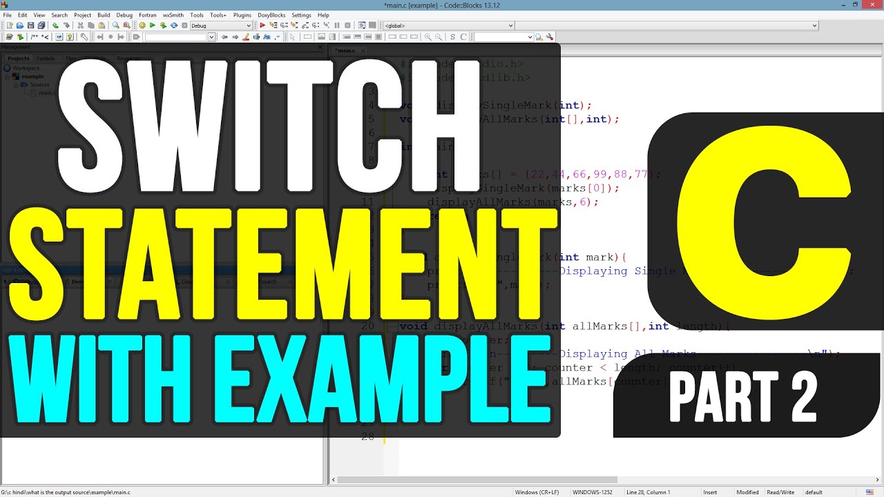 Switch Statement in C Programming Language Video Tutorials - Part 2