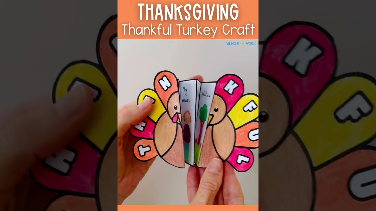 Thankful turkey Thanksgiving gratitude writing craft activity