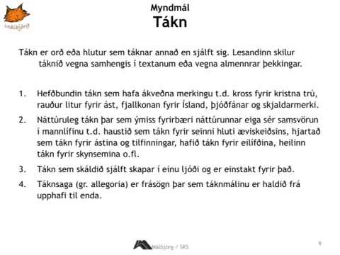 Myndmál – Íslenska