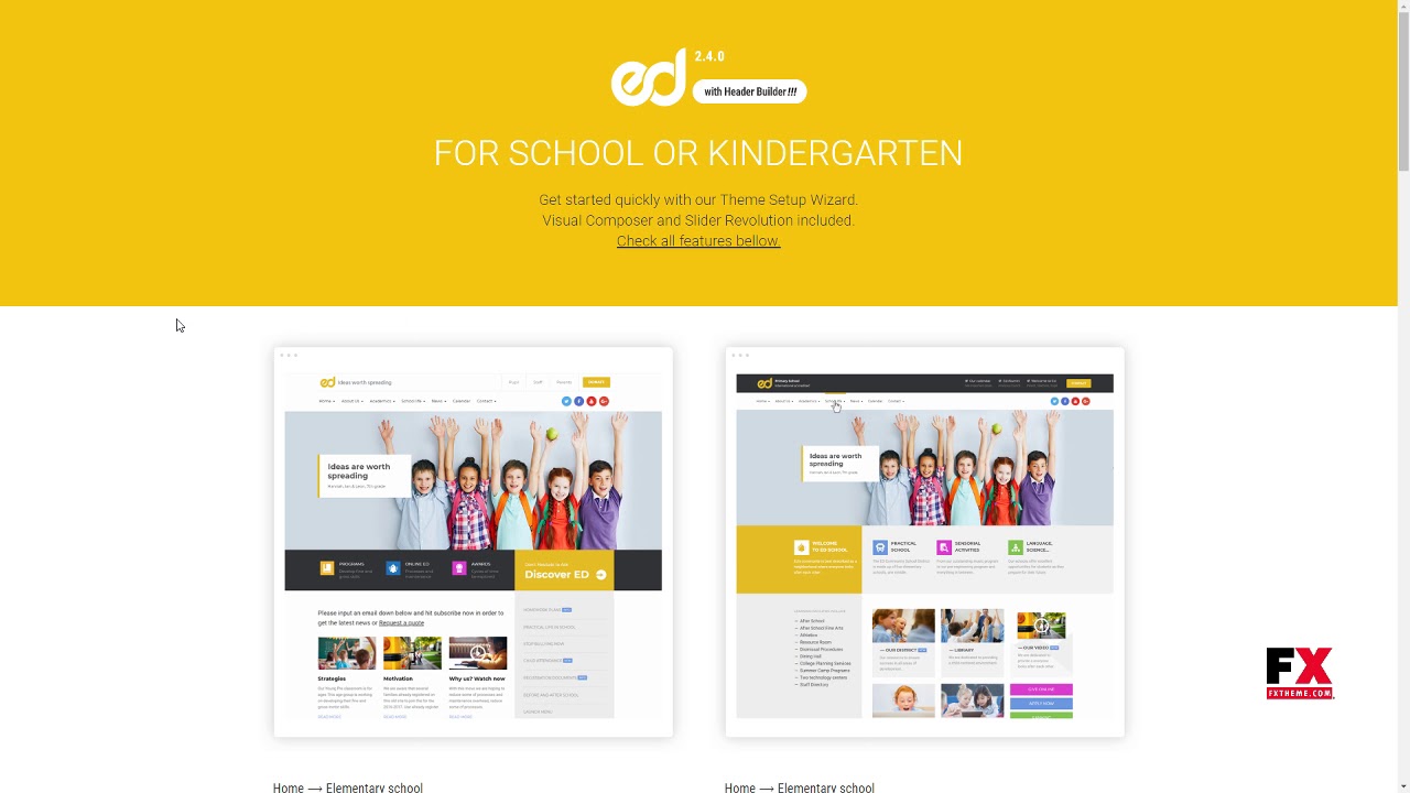 Ed School: Education, Elementary-High School WordPress Theme      Gid