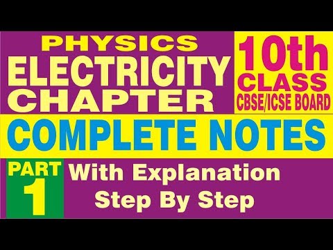 ELECTRICITY/ COMPLETE NOTES / CLASS 10 CBSE, ICSE / PART 1