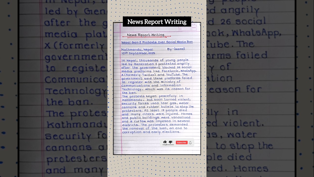News Report Writing in English | How to Write News report writing class 10th | #shorts