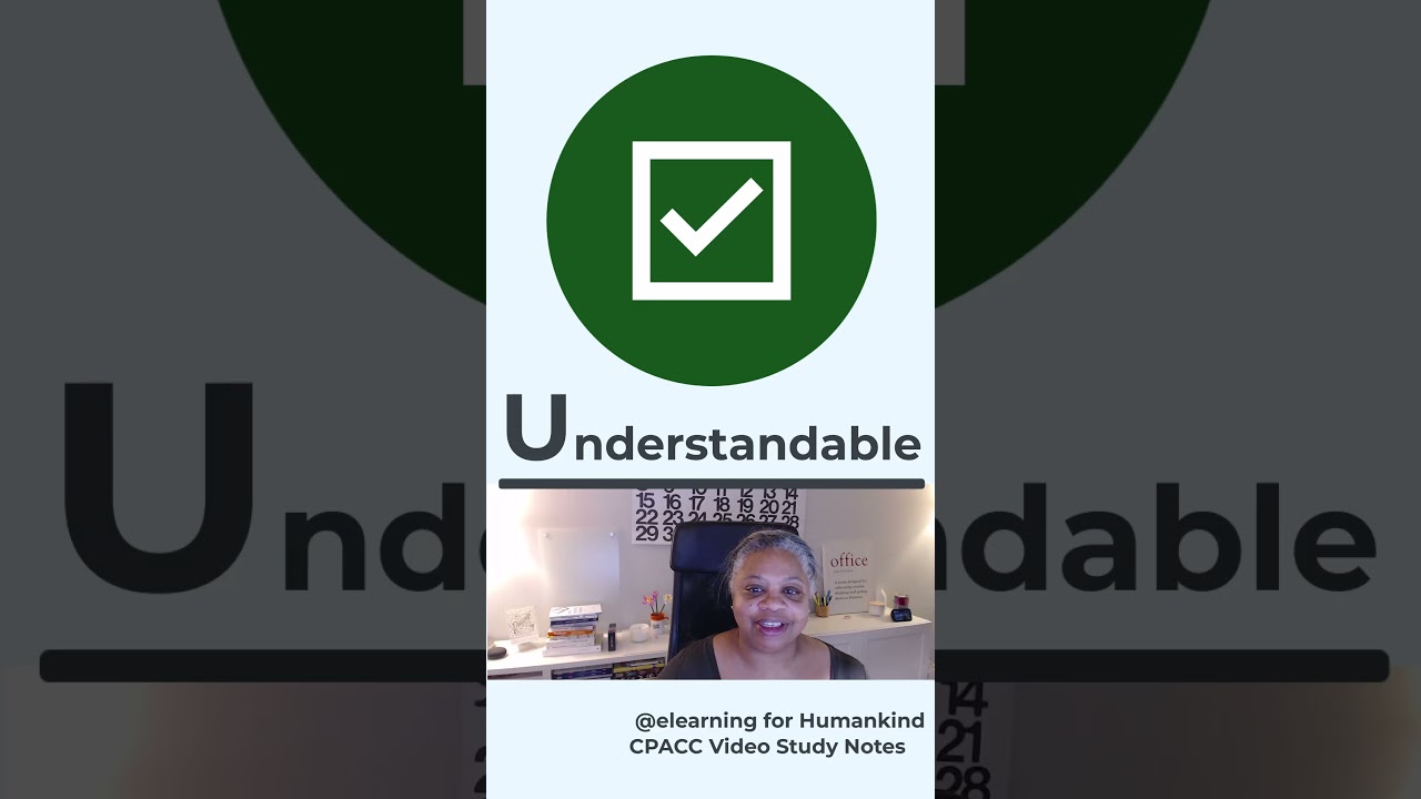 POUR WCAG on the CPACC Video Study Notes