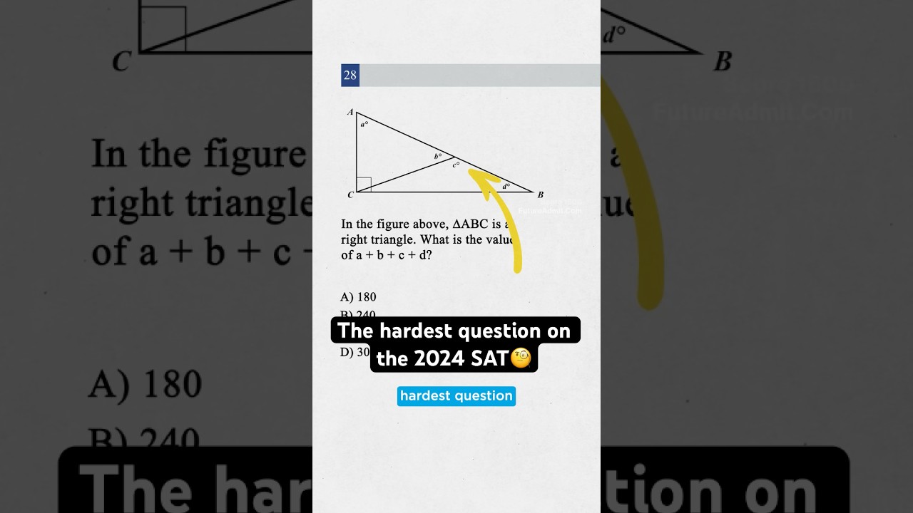 The hardest question on the 2024 SAT 🧐 (Note: this is a 45-45-90 triangle) #digitalsat #satprep