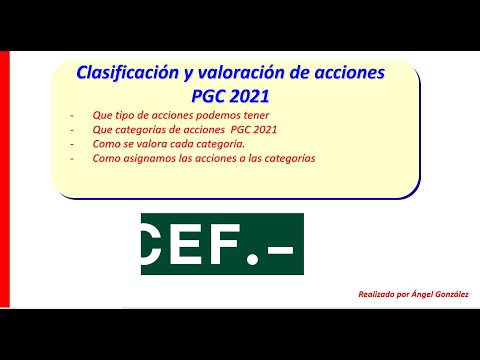 04 Modificación PGC 2021. Las distintas categorías de acciones. Su valoración