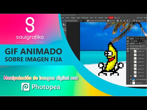 Gif animado sobre imagen fija con Photopea.