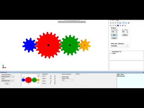 Simple Gear Train Simulation using MechAnalyser