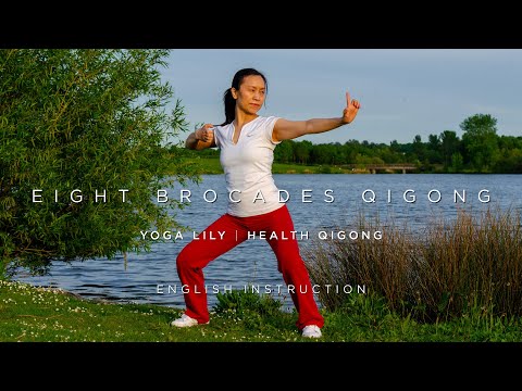 Eight Brocades Qigong Practice with English instruction
