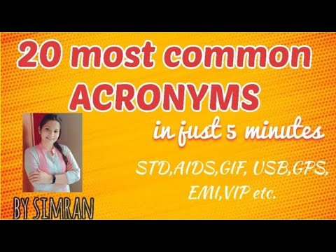 20 most common acronyms in just 5 minutes