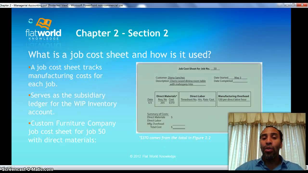 Managerial Accounting - Chapter 2 - Part I