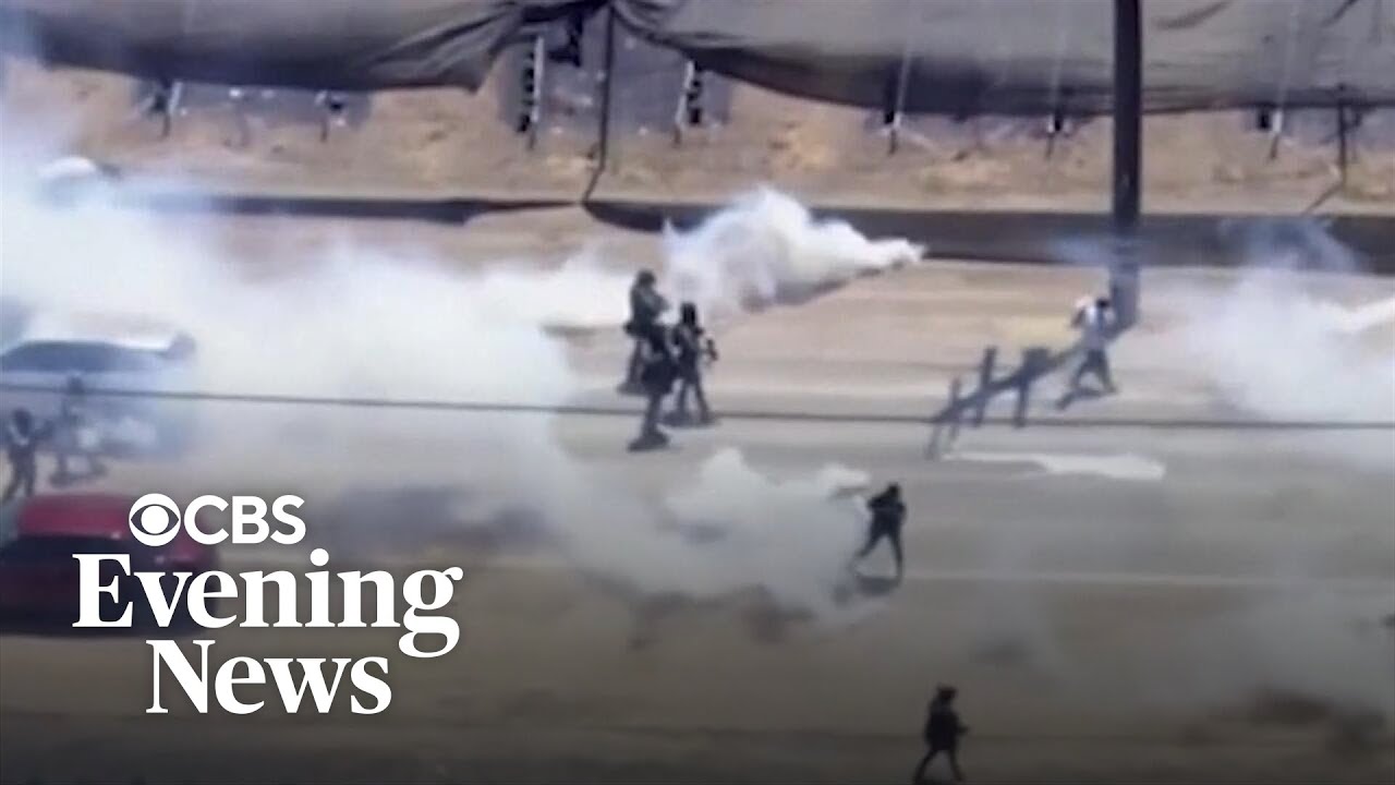 Protesters, federal agents clash after immigration raid on California cannabis farm