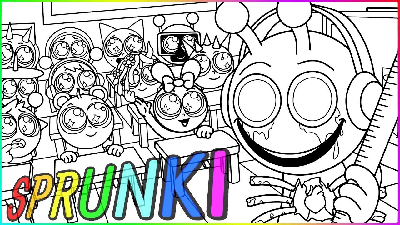 ORANGE OREN at SCHOOL! / NEW COLORING PAGES/ Incredibox Sprunki
