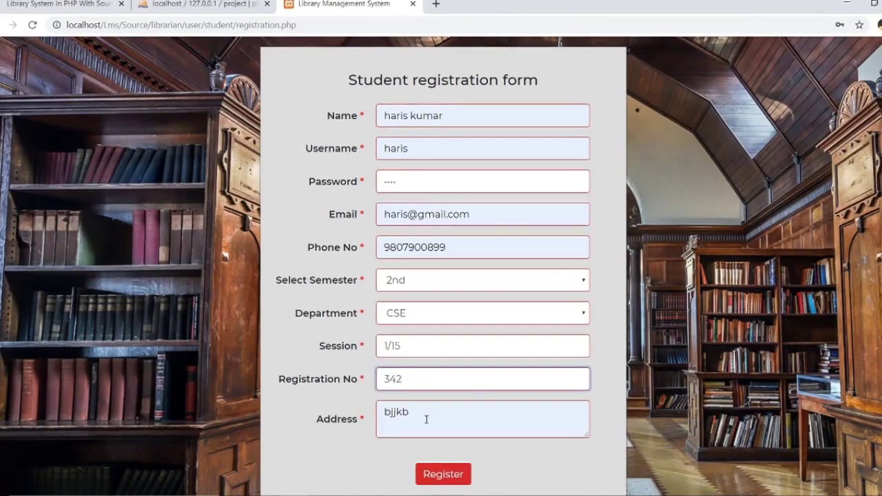 Library system in PHP with source code | Source Code & Projects | Review